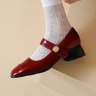 Freesia - Low Heel Faux Leather Mary Jane Pumps | YesStyle