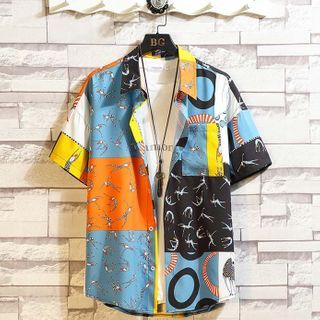 Groove Tower - Short-Sleeve Print Panel Shirt | YesStyle