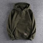 Fushet - Plain Half Zip Hoodie | YesStyle