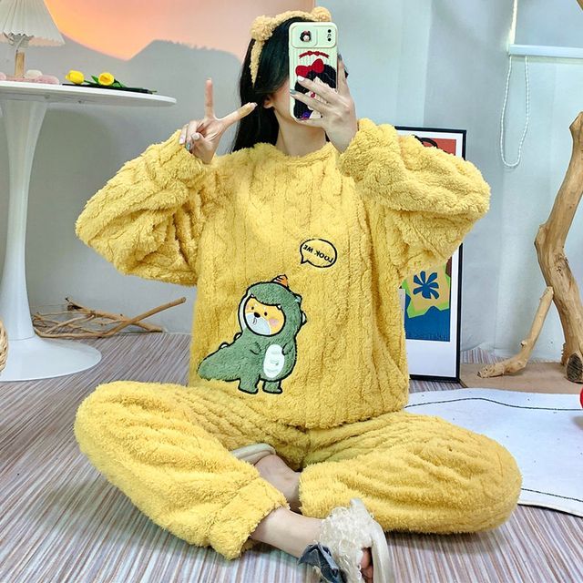 Fluffy pajama set store