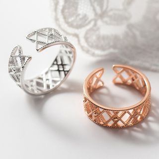 A’ROCH - Layered Sterling Silver Open Ring | YesStyle