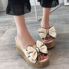 Weiya - Bow Slide Platform Wedge Sandals | YesStyle