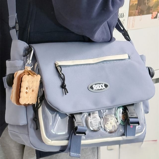 Anchara - Lettering Logo PVC Panel Flap Crossbody Bag / Charm / Set ...