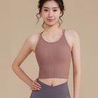 Rajane - Crew Neck Plain Racer Back Crop Sports Camisole Top | YesStyle