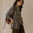JUSTONE - Loose Plaid Flannel Shirt | YesStyle