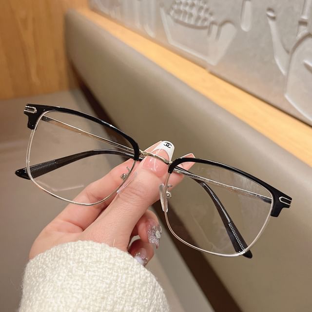 Aisyi - Half Frame Blue Light Blocking Glasses | YesStyle
