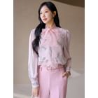 Styleonme - Jabot Geometric Blousy Shirt | YesStyle