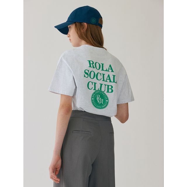 rolarola - Logo-Printed Cotton T-Shirt (Light Gray) | YesStyle