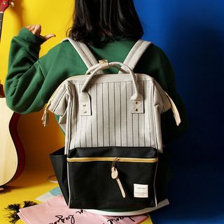Bolso - Color Block Backpack | YesStyle