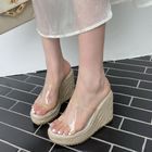 Niuna - Transparent Wedge Espadrille Slide Sandals | YesStyle