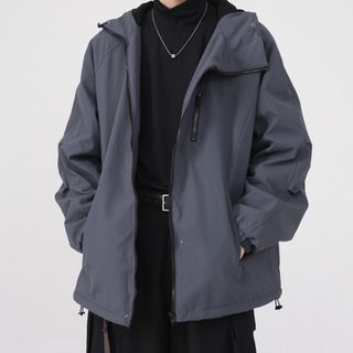 FAERIS - Plain Zip-Up Shell Jacket | YesStyle