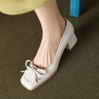 Freesia - Low-Heel Square Toe Ribbon Pumps | YesStyle