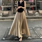 ANORA - Notch Neck Plain Tank Top / High Rise Maxi A-Line Skirt | YesStyle