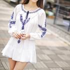 BONGJA SHOP - Ethnic Embroidered Mini Dress | YesStyle