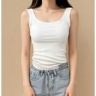 Lemongrass - Basic U-Neck Crop Tank Top in 10 Colors | YesStyle