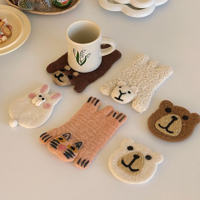 Hollos - Animal Felt Coaster (various designs) | YesStyle