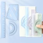 NEJA - Set: Metal Ruler + Protractor + Set Square (Various Designs ...