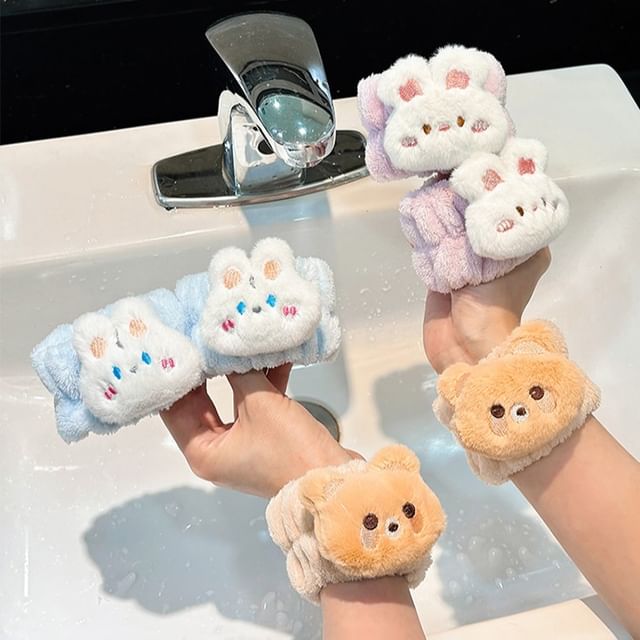 Baburu - Animal Face Wash Wrist Band / Headband / Hook / Set | YesStyle