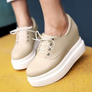 Freesia - Lace-Up Platform Hidden Wedge Shoes | YesStyle