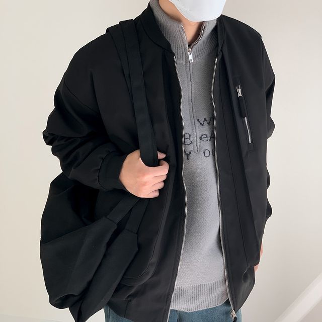 DAZO Studios - Plain Zip Bomber Jacket | YesStyle