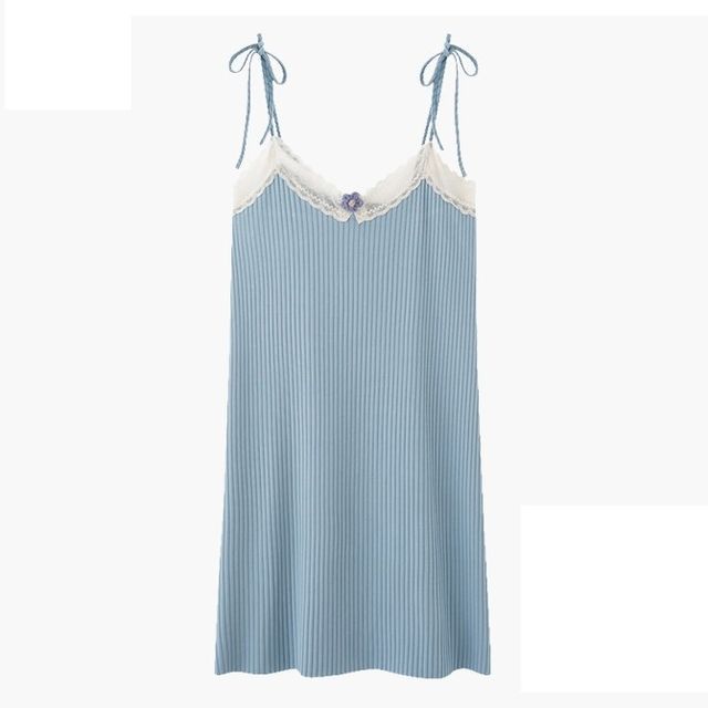 Jeony - Spaghetti-Strap Mini Sleep Dress | YesStyle