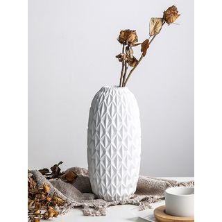 Gukan - Geometric Textured Ceramic Vase | YesStyle
