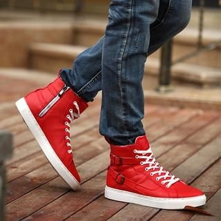 Easy Steps - Buckled High-Top Sneakers | YesStyle
