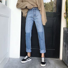 CosmoCorner - Two-Tone Cropped Straight Leg Jeans | YesStyle