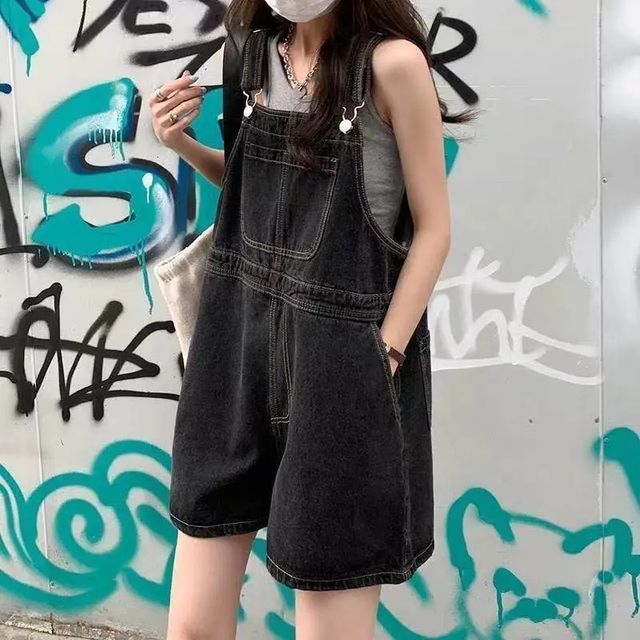 Brigitte - Denim Jumper Shorts | YesStyle