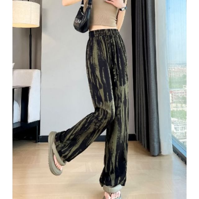 Elbelier - High Rise Two Tone Wide Leg Pants | YesStyle
