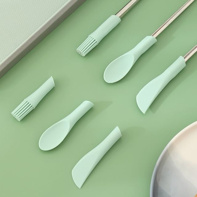 Caraboomie - Set of 3: Mini Silicone Spatula + Spoon + Brush | YesStyle