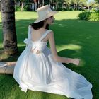 Melekok - Wide Strap Bow Back Midi Sundress | YesStyle