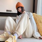 Dovitade - High Rise Label Applique Plain Sweatpants | YesStyle