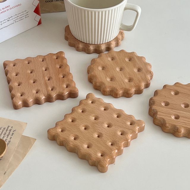 Vorkison - Biscuits Wooden Coaster (various designs) | YesStyle