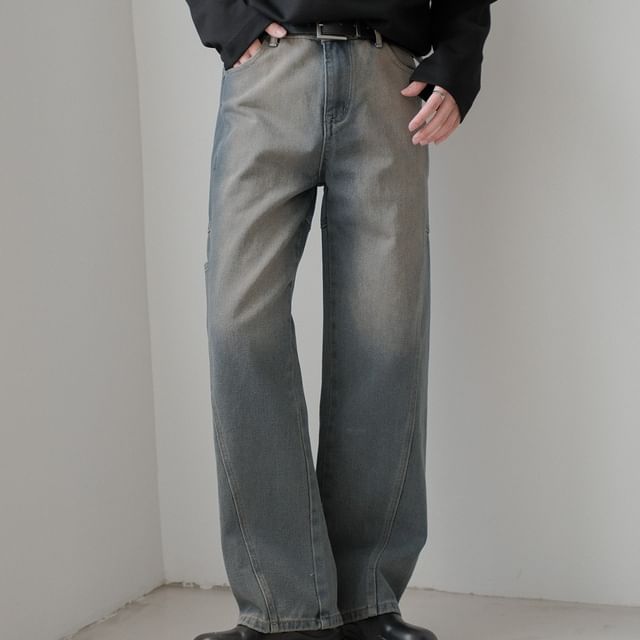 DAZO Studios - High Waist Washed Straight Leg Jeans | YesStyle