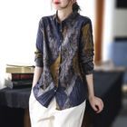 ZIMO - Long-Sleeve Print Linen Shirt | YesStyle