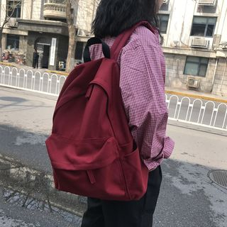 CHIN CHIN - Plain Canvas Backpack | YesStyle