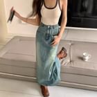 ANORA - High Rise Washed Maxi Pencil Skirt | YesStyle