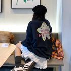 Mushini - Crew Neck Lettering Print Oversized Pullover | YesStyle