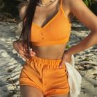 Honolulu - Set: Ribbed Bikini Top + Bottom | YesStyle