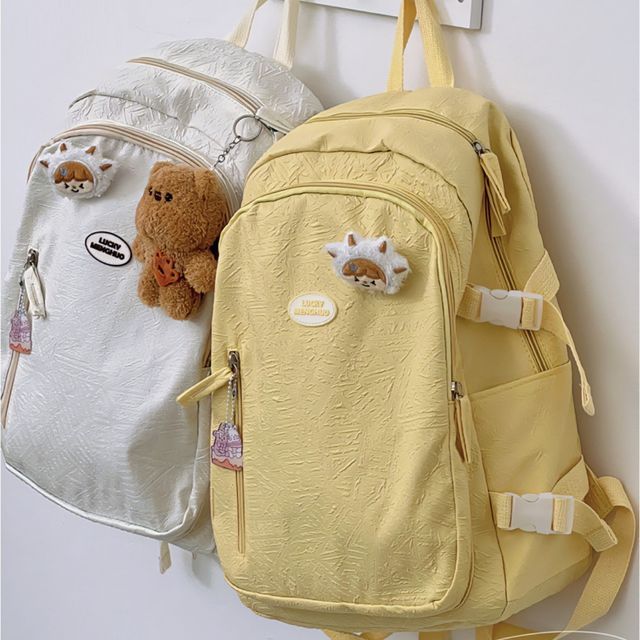 Anchara - Plain Lettering Backpack / Charm / Set | YesStyle