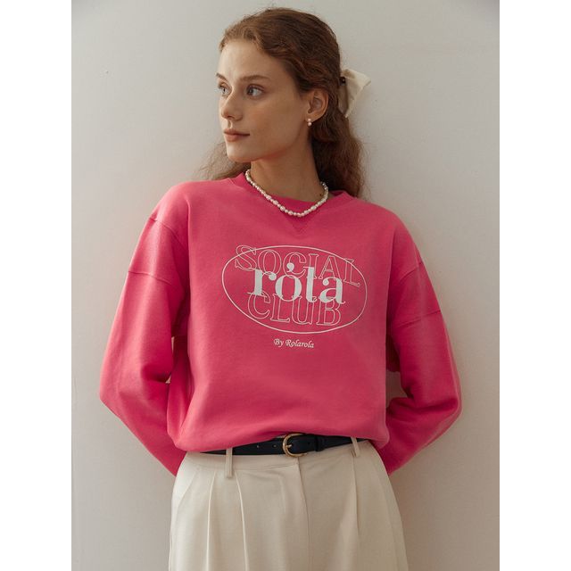 rolarola - 'Social Club' Ribbed-Trim Sweatshirt | YesStyle