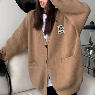 Gallbles - V-Neck Lettering Applique Cardigan | YesStyle