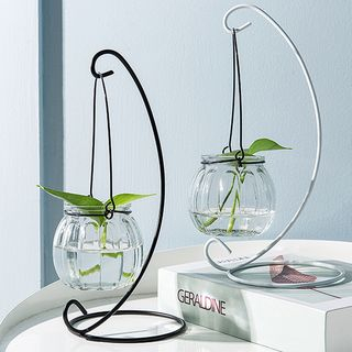 NEJA - Glass Vase / Iron Hanging Stand | YesStyle