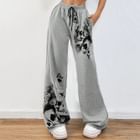 Miss Adams - Elastic Waist Skull Sweatpants | YesStyle