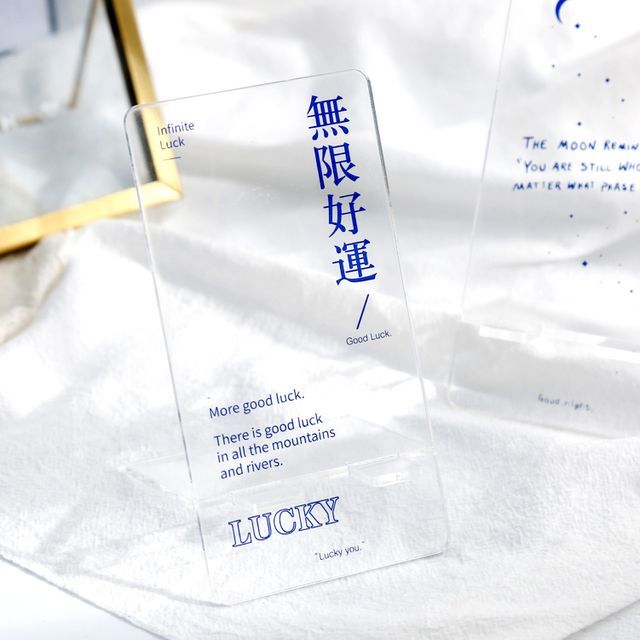 Cute Essentials - Lettering Transparent Acrylic Desktop Phone Holder ...