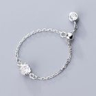 A’ROCH - 925 Sterling Silver Rhinestone Chained Ring | YesStyle