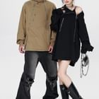 TIDE CARD LOG - Couple Matching Half Zip Detail Embroidered Oversized ...