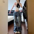 Mushini - Mid Waist Washed Wide Leg Jeans | YesStyle