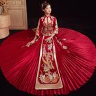 RITCH - Set: Elbow-Sleeve Phoenix Embroidered Chinese Wedding Cheongsam ...